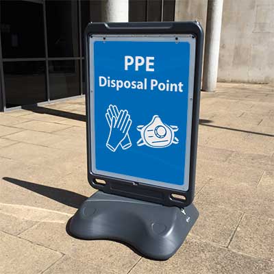Advocate™ Poster Display Sign - PPE / Social Distancing Info Point
