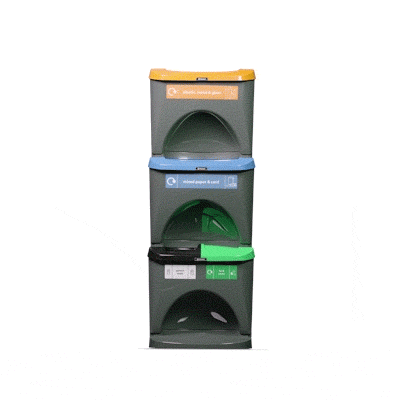 Nexus® Stack 90 - 3 Stackable Recycling Bins - Home or Business | Glasdon UK