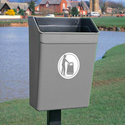 Trimline 25™ Post Mounted Litter Bin with Free Delivery - Glasdon UK