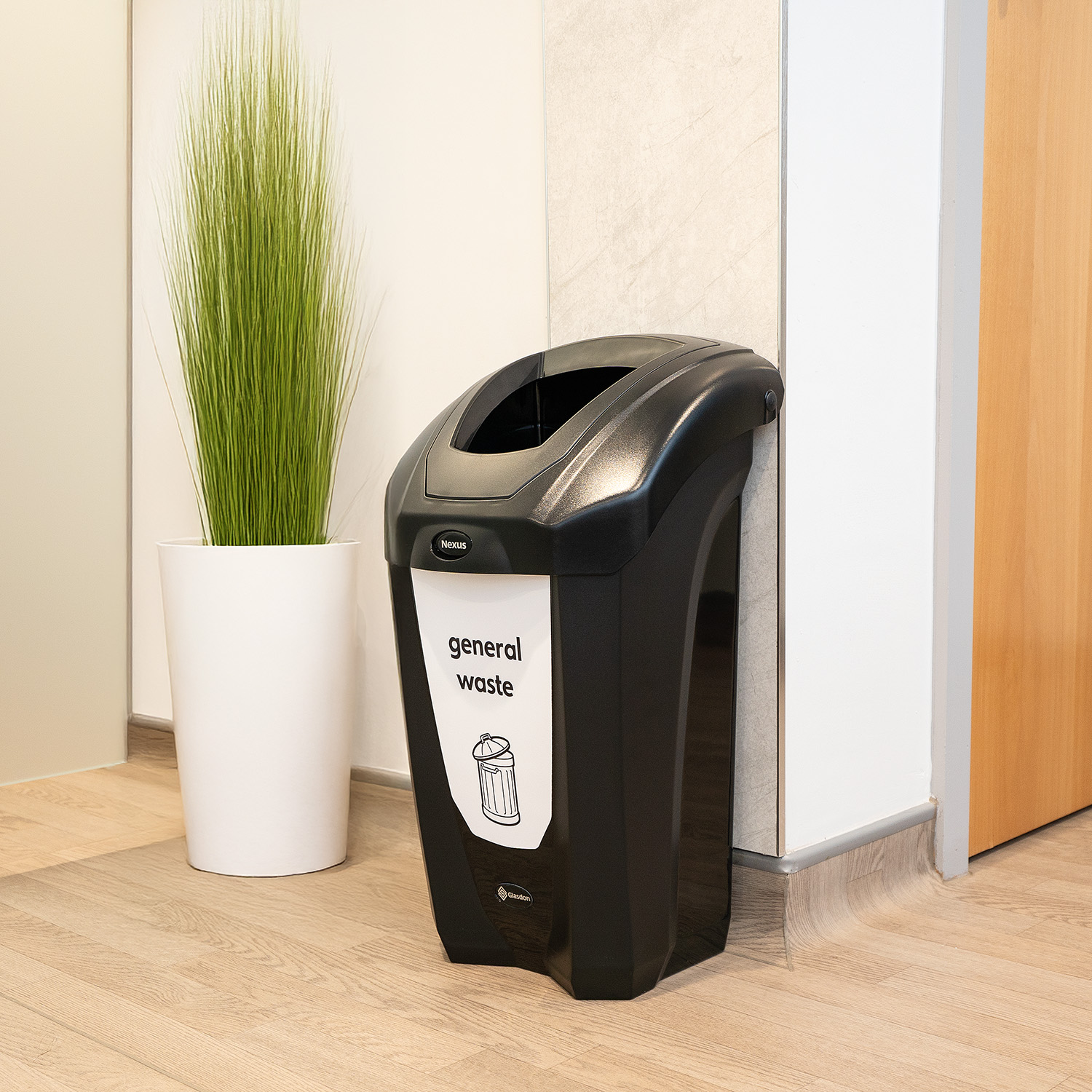 Nexus® 30 Litre General Waste Bin Black with Express Delivery - Glasdon UK