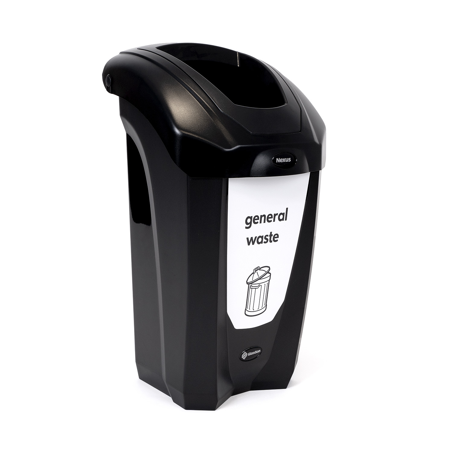 Nexus® 30 Litre General Waste Bin Black with Express Delivery - Glasdon UK