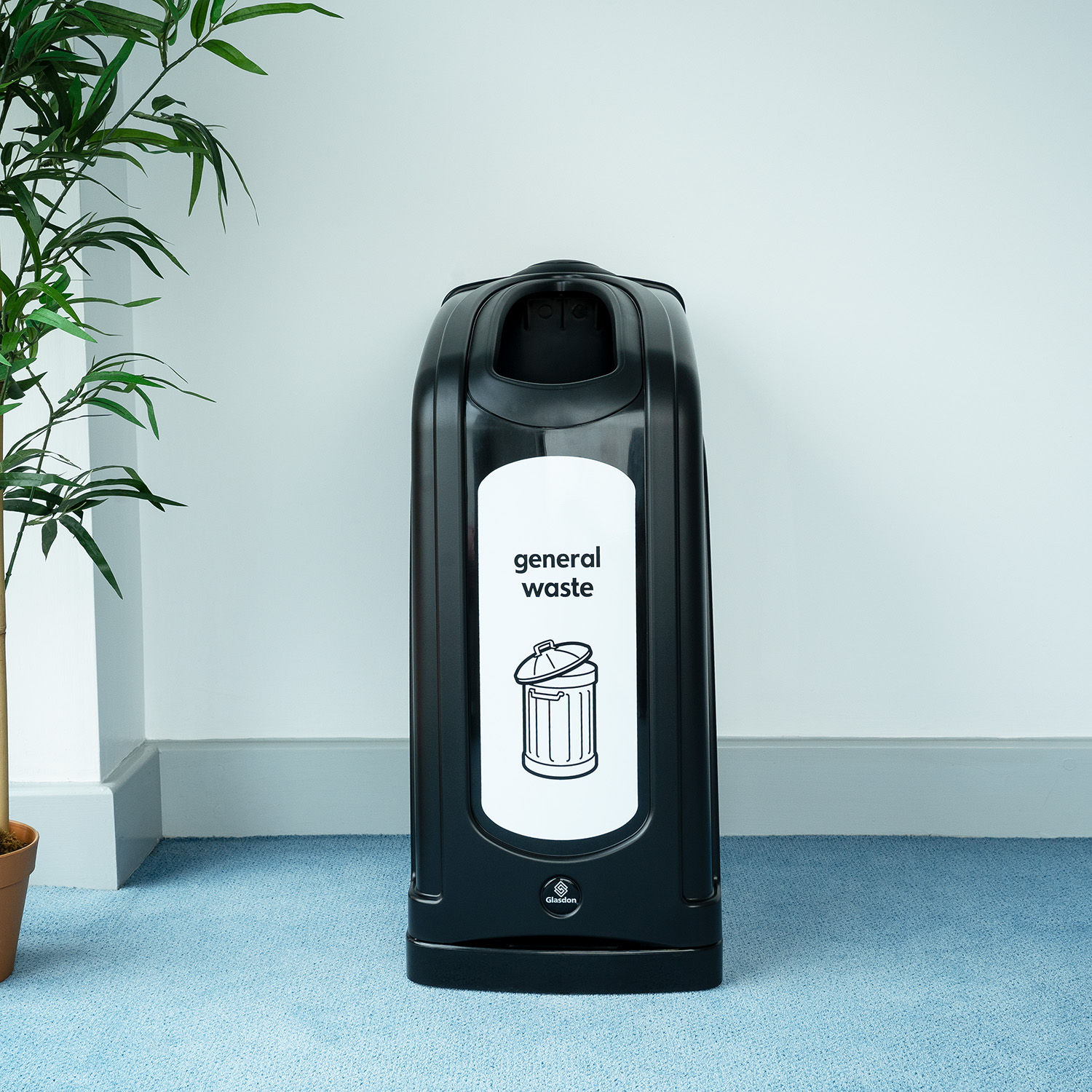 Nexus® 50 General Waste Bin Black with Express Delivery - Glasdon UK