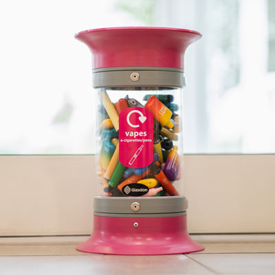 C-Thru 5 Litre Vape Recycling Bin with Express Delivery - Glasdon UK