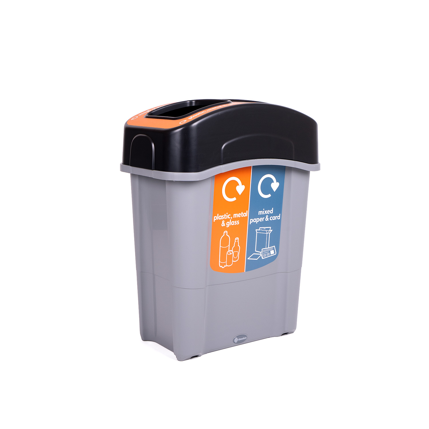 Eco Nexus® Duo 60 Plastic, Metal & Glass/ Mixed Paper & Card Bin with ...