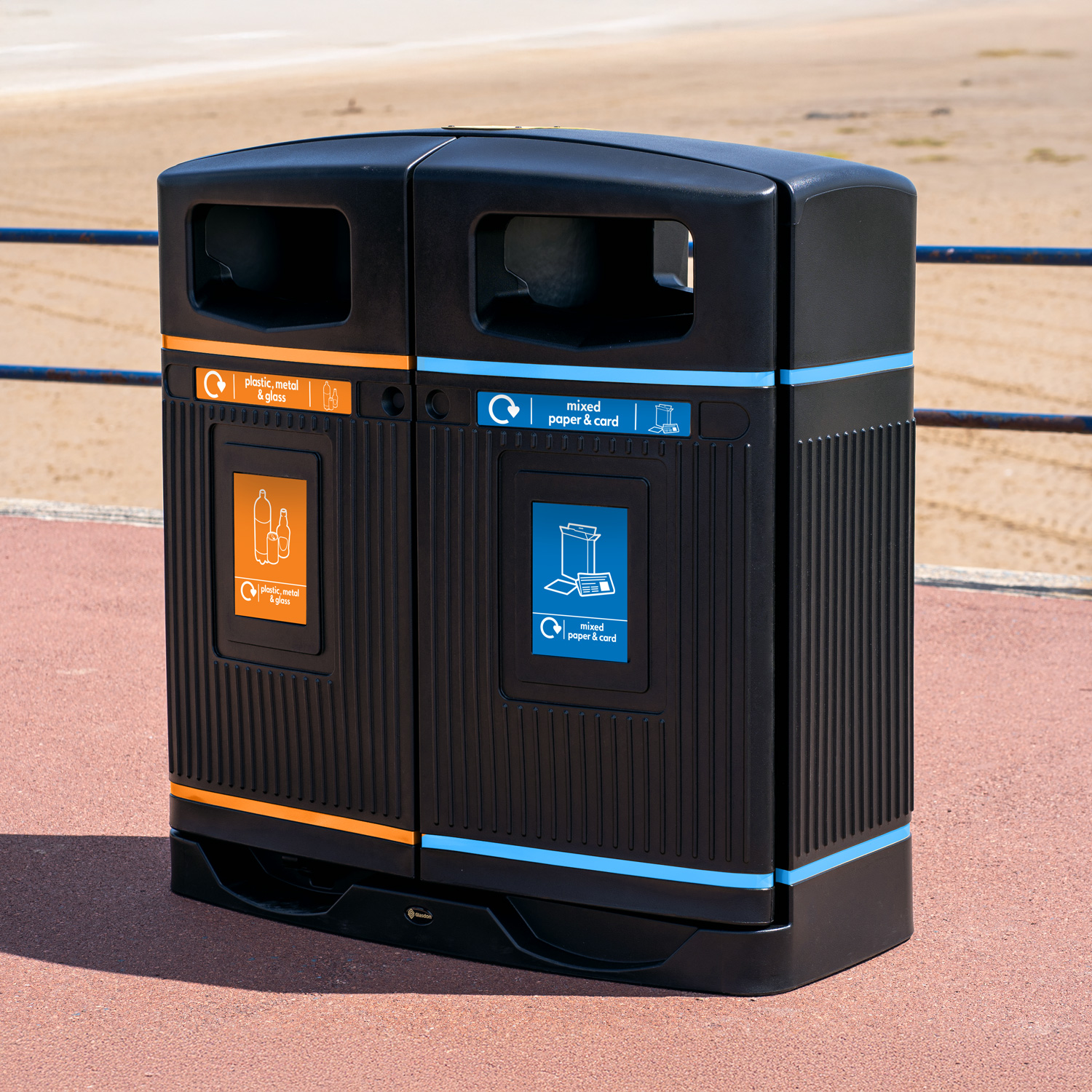 Glasdon Jubilee™ Duo 220 Recycling Bin - Dual Waste Stream Collection ...