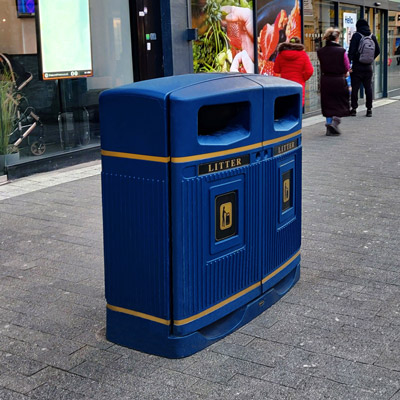 Glasdon Jubilee™ Duo 220 Litter Bin - Double Litter Bin - Glasdon