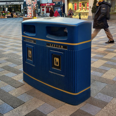 Glasdon Jubilee™ Duo 220 Litter Bin - Double Litter Bin - Glasdon