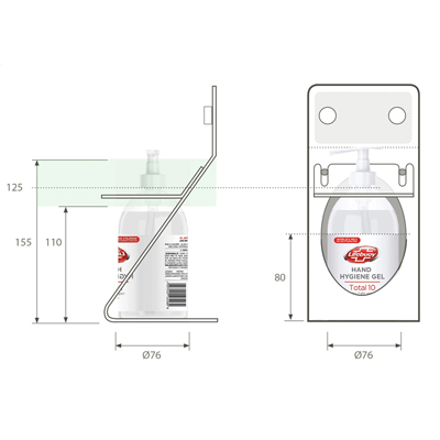 Locking Hand Sanitiser Wall Brackets - Secure Attachment For Sanitising Gel - Glasdon UK