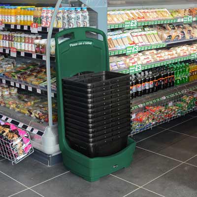 Mobile Basket Buddy™ - Shopping Basket Storage Unit - Glasdon UK