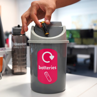 Glasdon Nexus® 2.5 Desktop Battery Recycling Bin