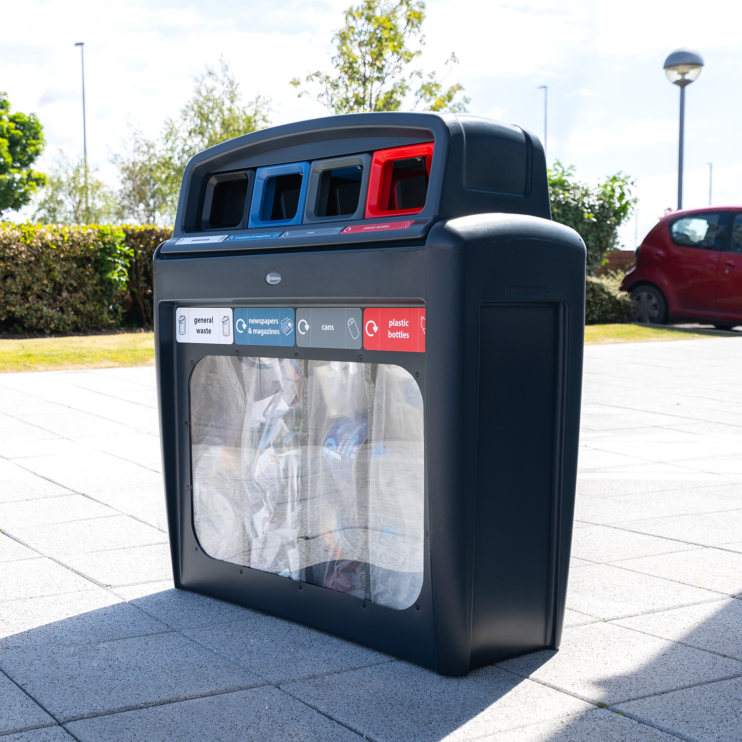 Nexus® Evolution City Vision Quad Recycling Bin - Glasdon UK