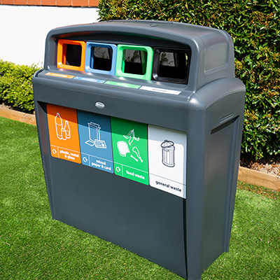 Nexus® Evolution City Quad Recycling Bin - Glasdon UK