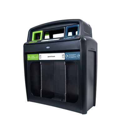 Nexus® Evolution City Vision Trio Recycling Bin - Glasdon UK