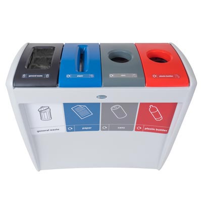 Nexus® Evolution Quad Recycling Bin - Glasdon UK