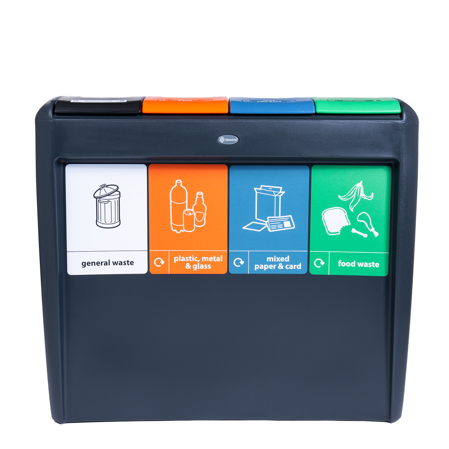 Nexus® Evolution Quad Recycling Bin with Express Delivery - Glasdon UK