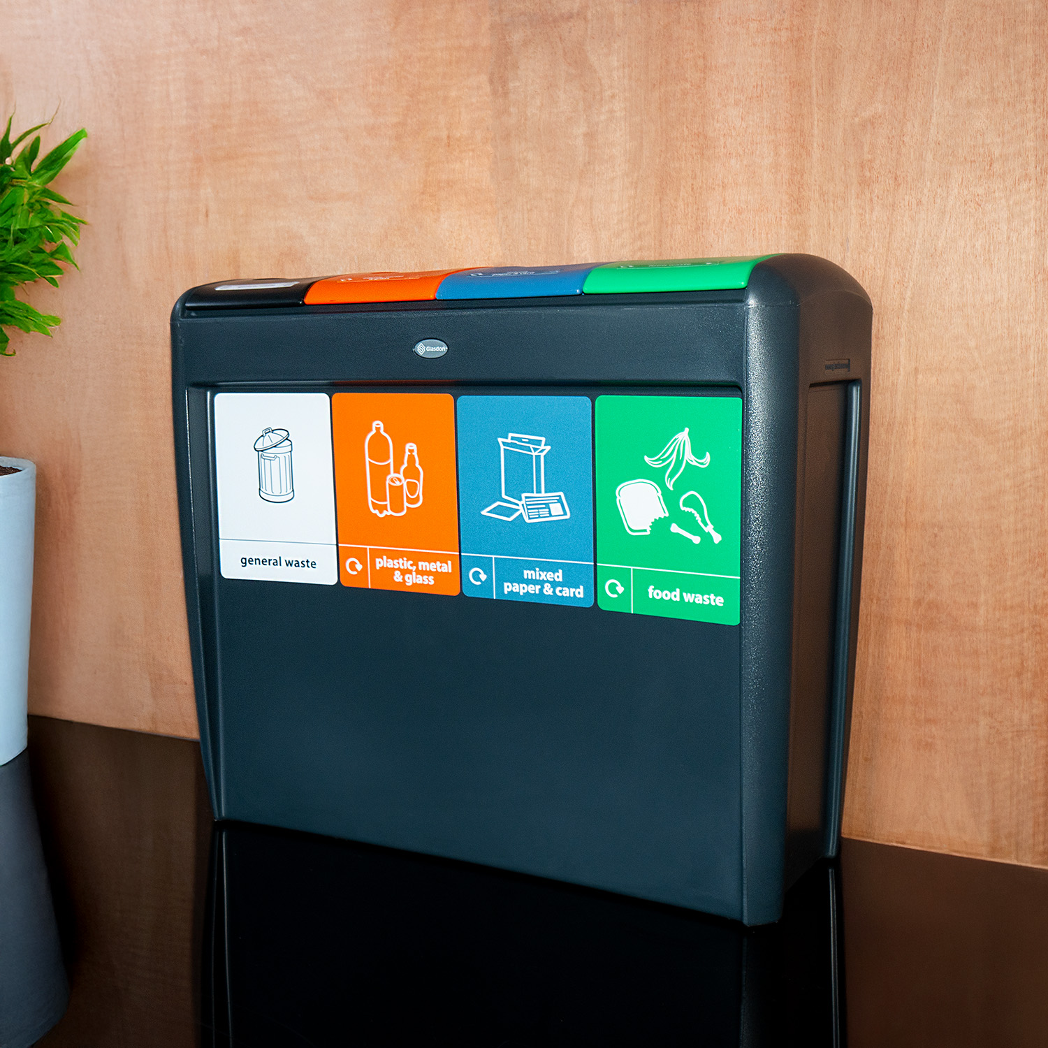 Nexus® Evolution Quad Recycling Bin with Express Delivery - Glasdon UK