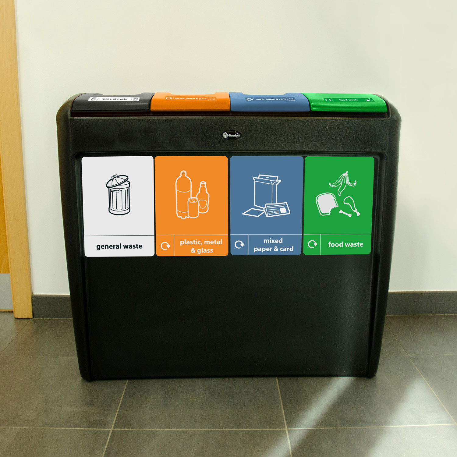 Nexus® Evolution Quad Recycling Bin - Glasdon UK