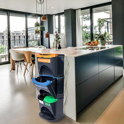 Nexus® Stack 90 Recycling Bins - Stackable for 4 Waste Streams Home ...