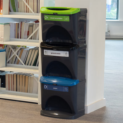 Nexus® Stack 90 - 3 Stackable Recycling Bins - Home or Business ...