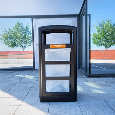 Origin® Aspect 110 Transparent Security Recycling Bin - Glasdon UK