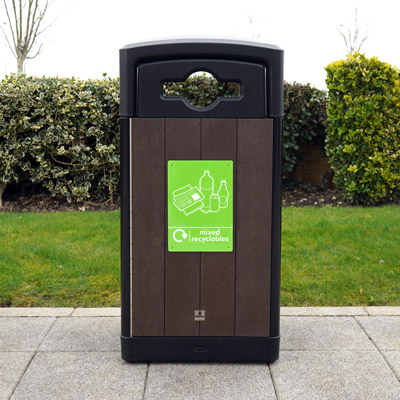 Origin™ Curve 110 Mixed Recyclables Recycling Bin | Glasdon UK