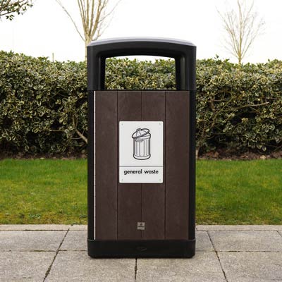 Origin™ Curve 110 General Waste Recycling Bin | Glasdon UK