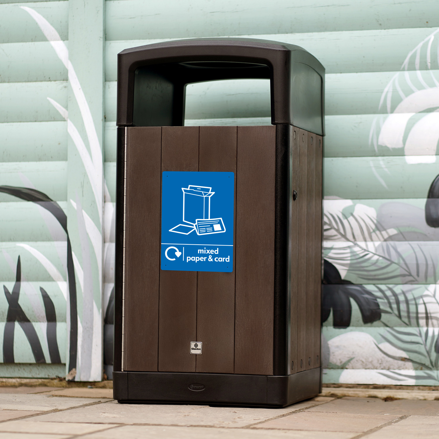 Origin™ Curve 110 Mixed Paper & Card Recycling Bin | Glasdon UK