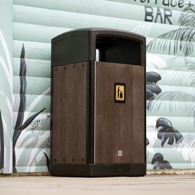 Origin™ Curve 110 Litter Bin - Made with Recycled Materials | Glasdon UK