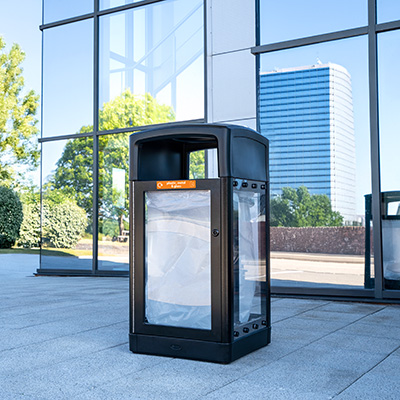 Origin® Vision 110 Transparent Security Recycling Bin - Glasdon UK